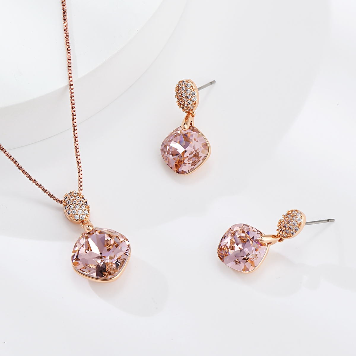Amazing Small Artificial Crystal 2 Piece Jewelry Set