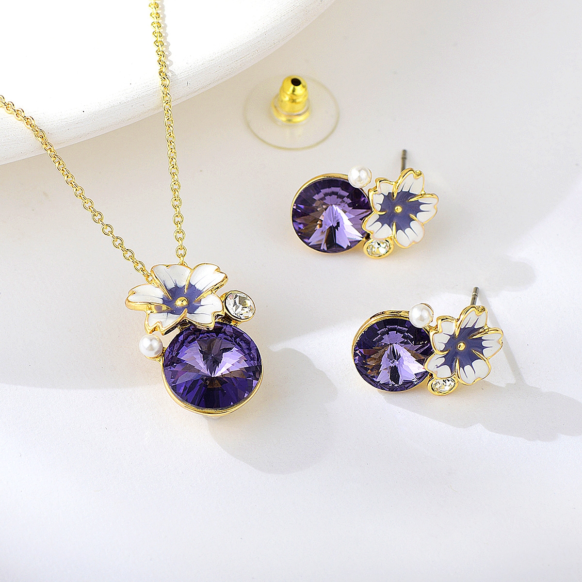 Irregular Artificial Crystal 3 Piece Jewelry Set in Flattering Style