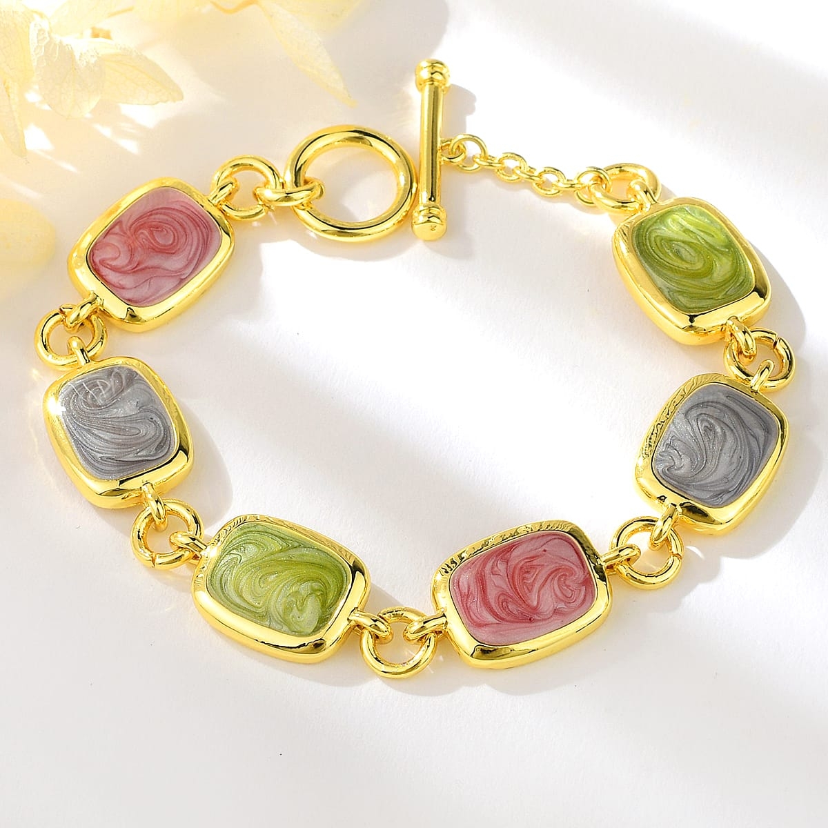 Unique Enamel Gold Plated Fashion Bracelet
