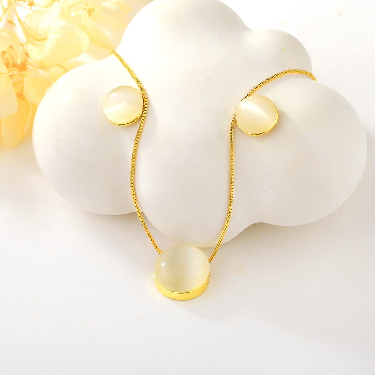 Unusual Geometric Rose Gold Plated 2 Piece Jewelry Set